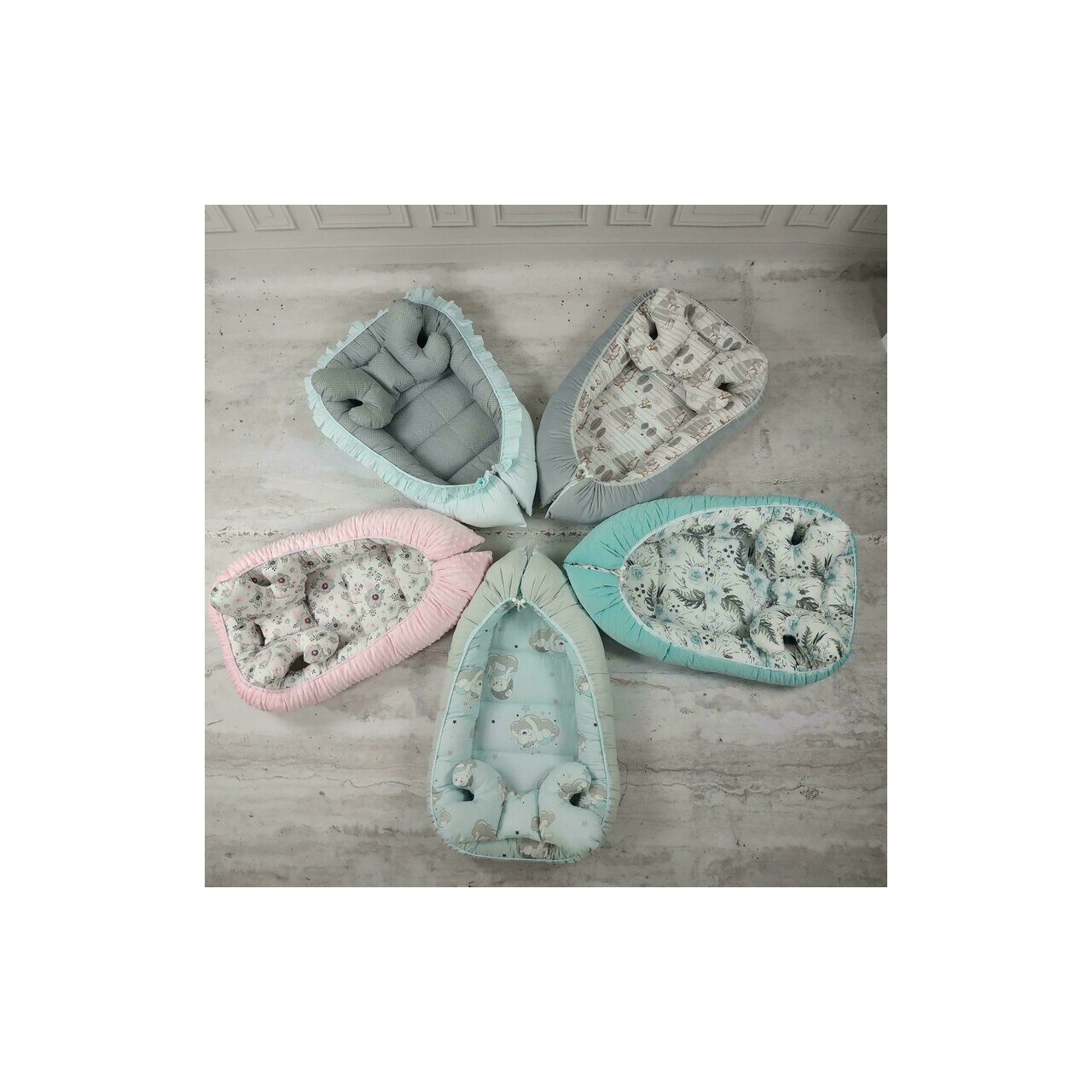 Cosulet bebelus, MimiNu, Pentru dormit, Baby Cocoon 75x55 cm, Husa 100% ...