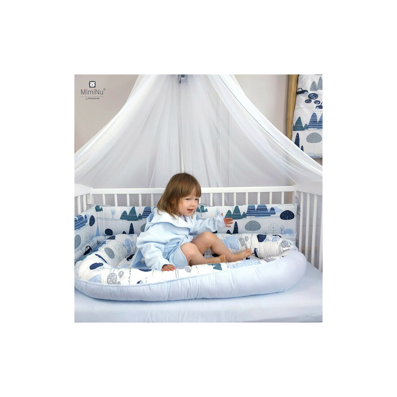 MimiNu - Cosulet bebelus pentru dormit cu doua fete, Baby Nest 105x66 ...