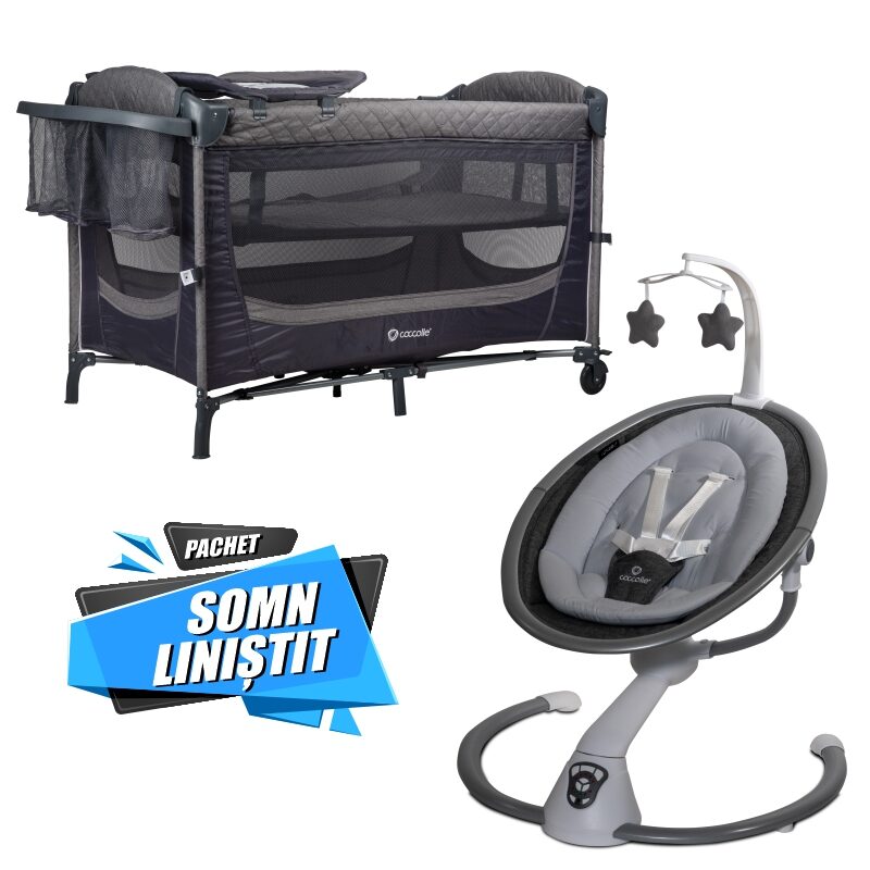 Pachet somn linistit Coccolle Insieme + Freya Anthracite - Smart Baby