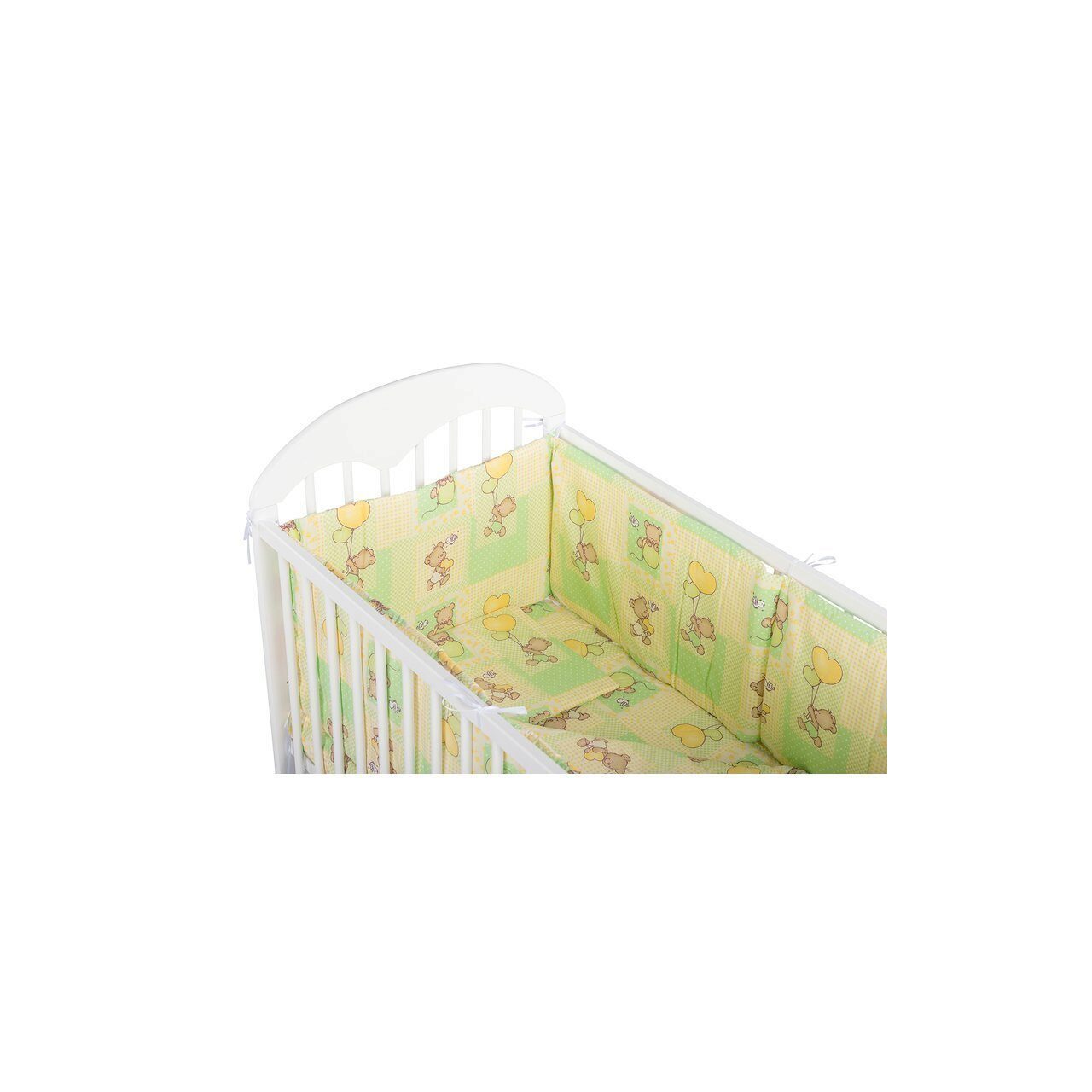 BabyNeeds - Lenjerie patut 5 piese, Cu doua protectii laterale, Pernuta ...